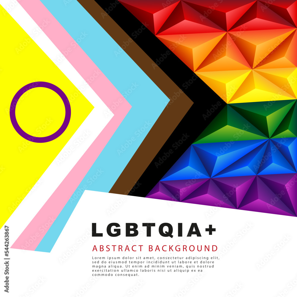 Polygonal LGBT flag. Flag progress pride. LGBTQIA + symbols. An ...