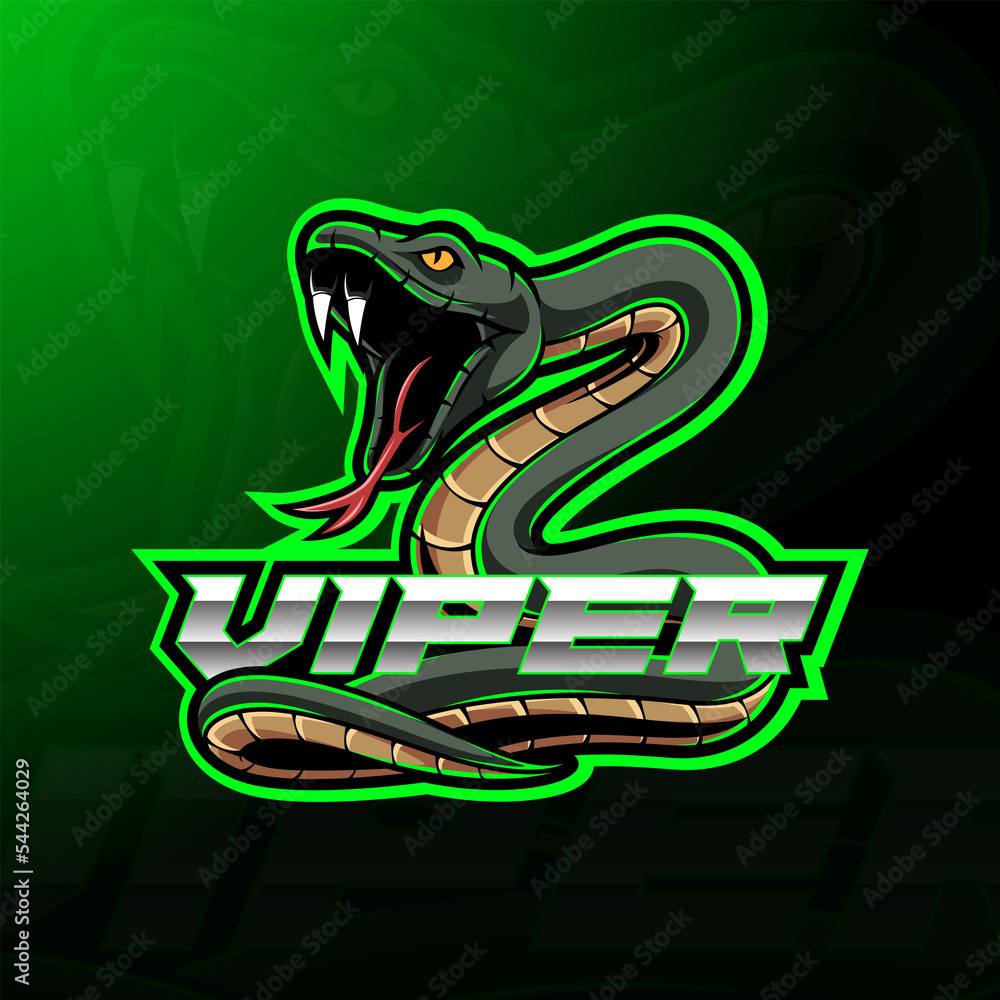 Green viper snake mascot logo design18 Stock Illustration | Adobe Stock