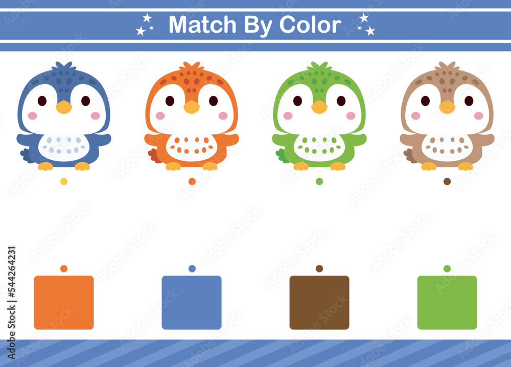 Match by color of animal Educational game for kindergarten Matching ...