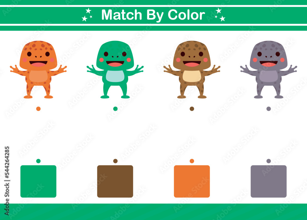Match by color of animal Educational game for kindergarten Matching ...