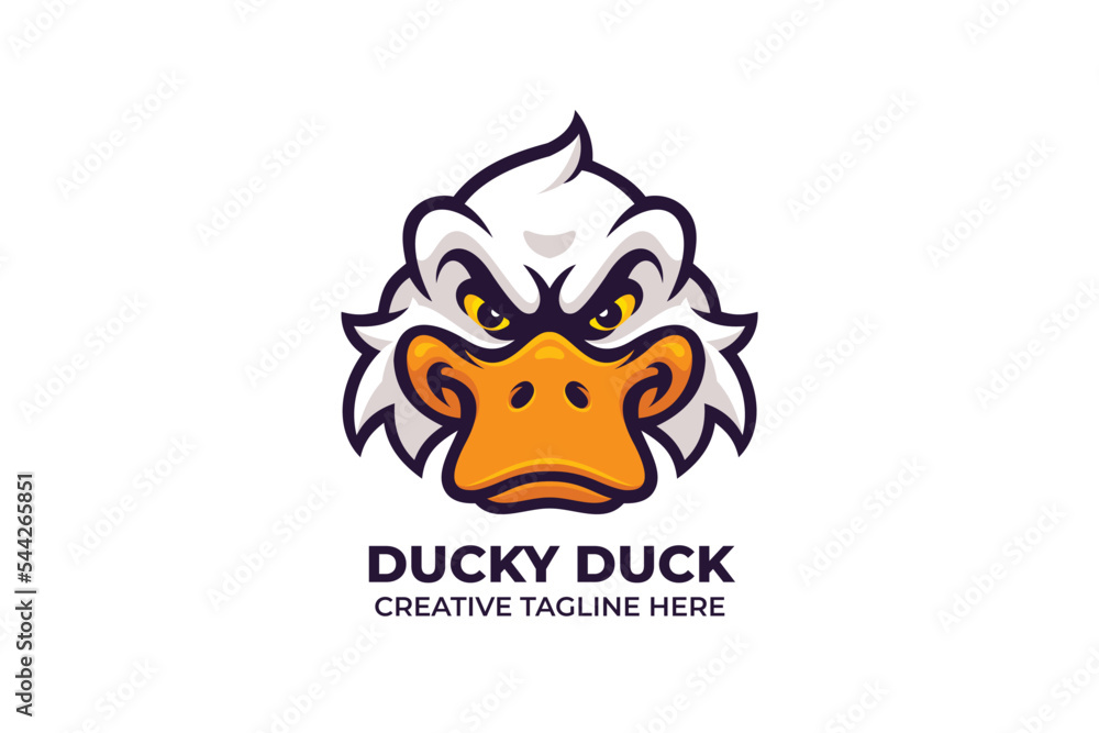 Angry Duck Mascot Logo Character Stock Vector | Adobe Stock
