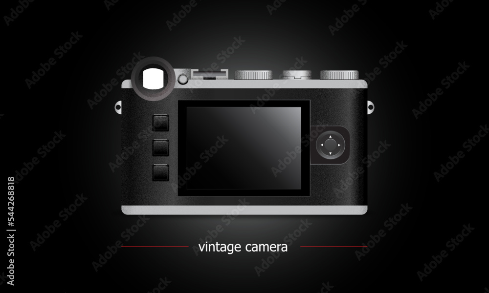 Retro Vintage Camera back side view. Flat Camera Back Vector. Vintage ...