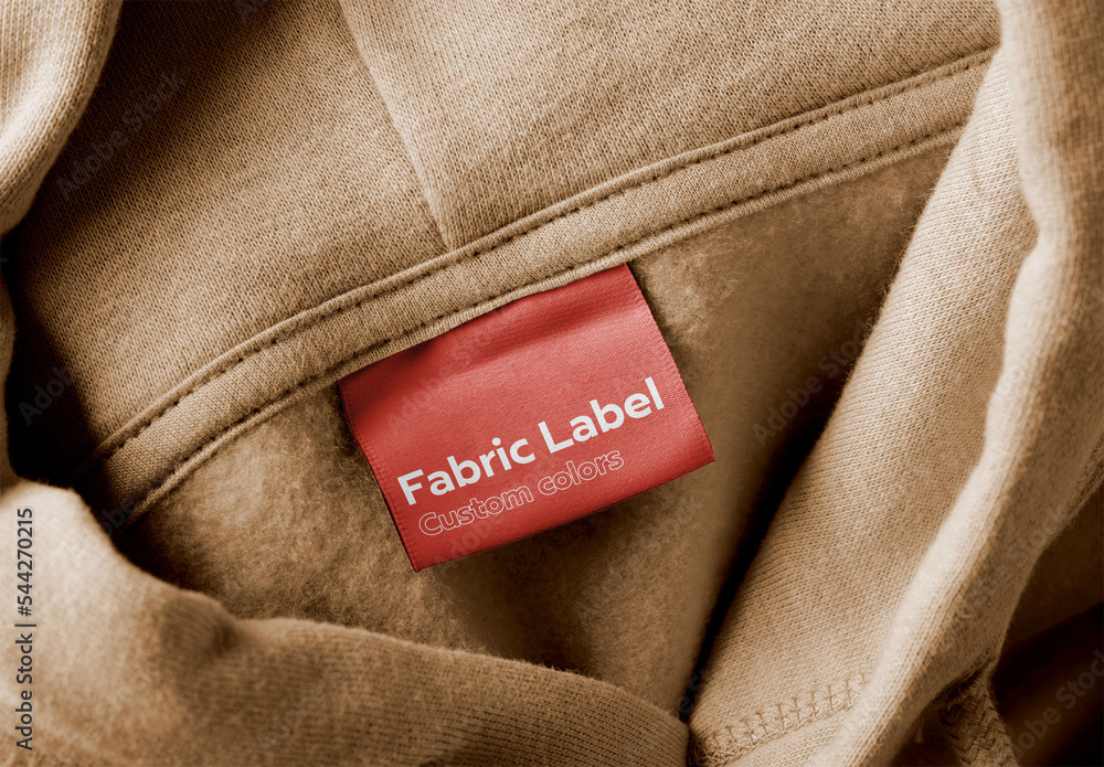 Close-up of a Fabric Label Mockup Stock Template | Adobe Stock