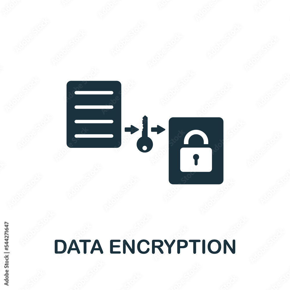 Data Encryption icon. Monochrome simple Cyber Security icon for ...