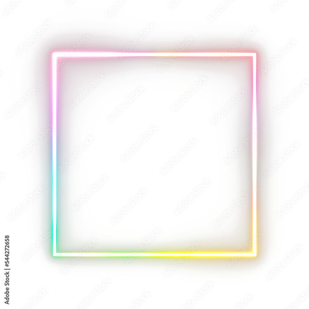 Neon light lines on png transparent background with reflection on the ...