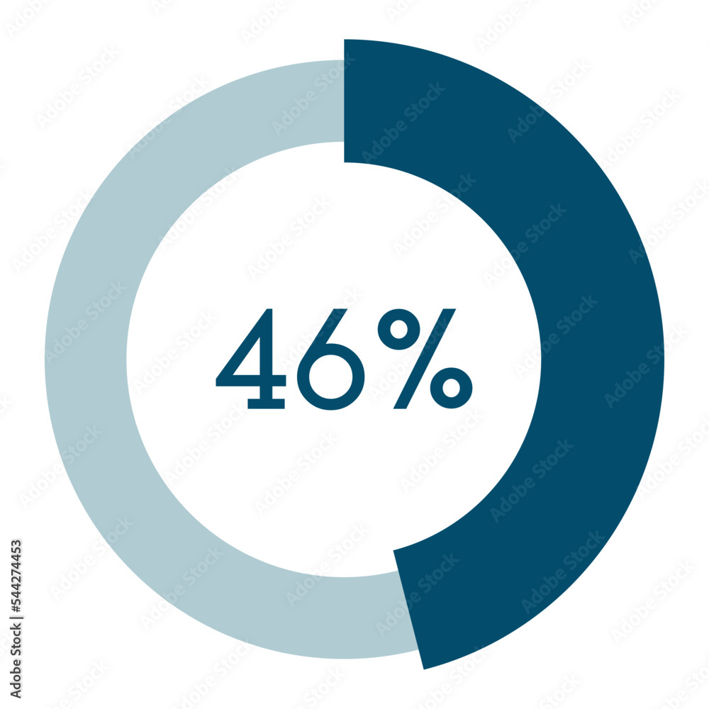 46 percent,circle percentage diagram vector illustration,infographic ...
