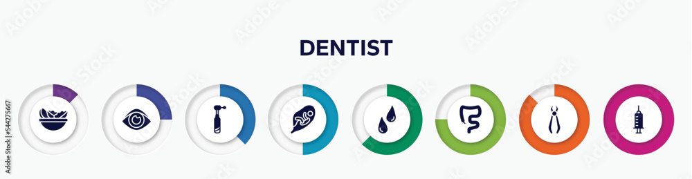 Vektorová grafika „infographic element with dentist filled icons ...