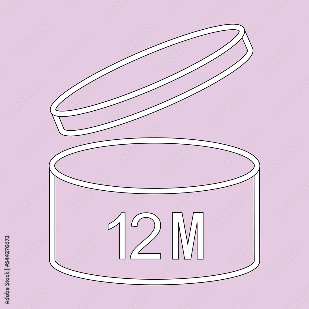 12m period after opening pao icon sign flat style design vector ...