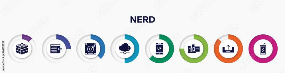 infographic element with nerd filled icons. included , code injection ...