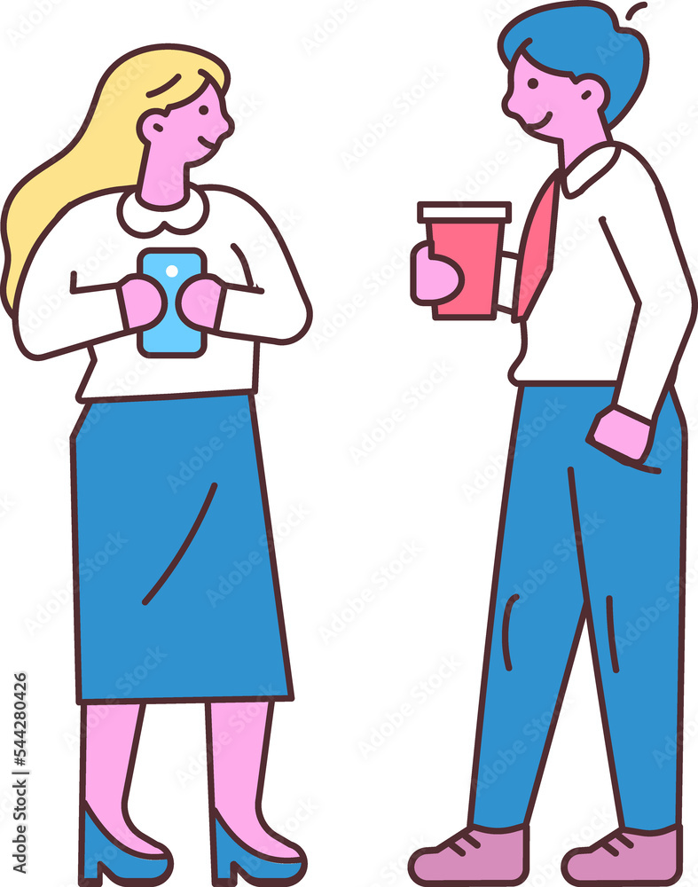 Cartoon handdrawn line art friends Stock Illustration | Adobe Stock