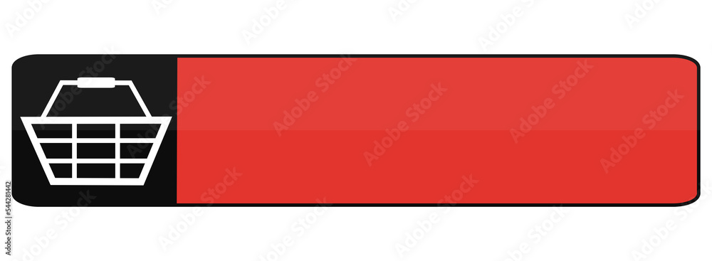 Roter Button mit Einkaufskorb Symbol und Textfreiraum - Shop, Einkaufen ...