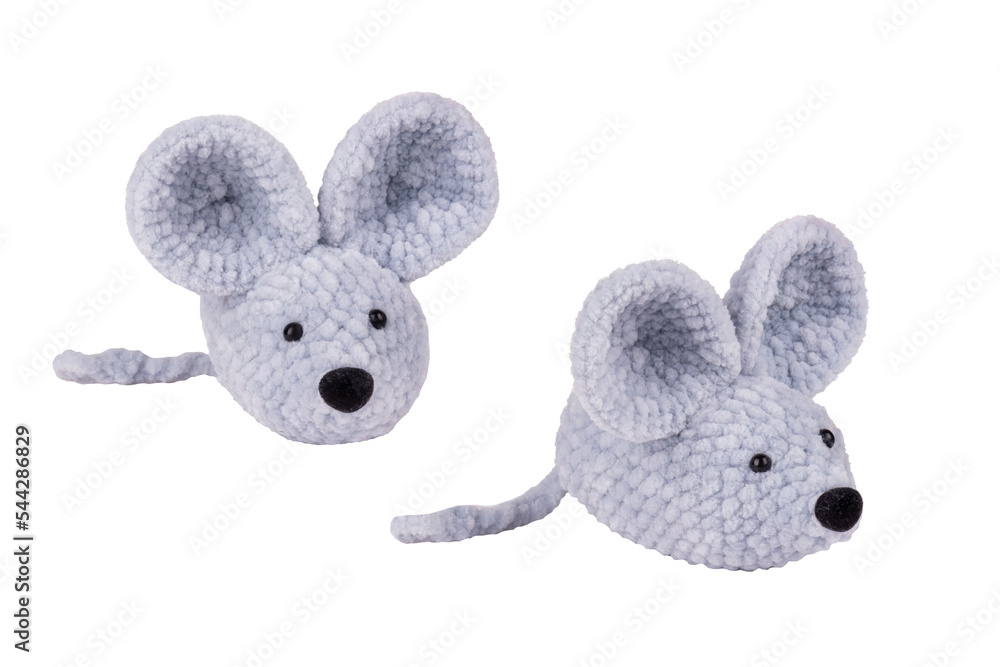 Knitted mouse toy isolated on transparent background png. Knit a toy ...