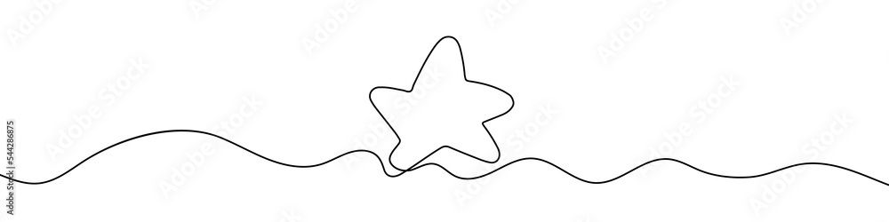 Star one line icon. One line drawing background. Continuous line ...