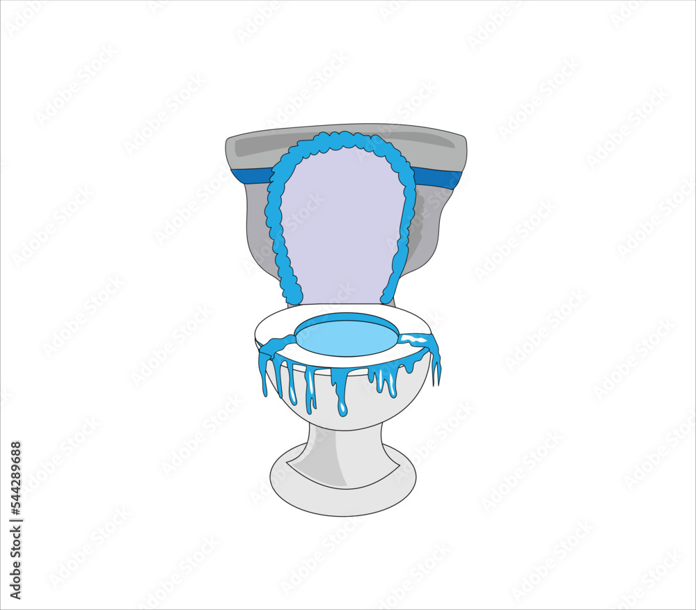 Image of a Broken Overflowing Clogged Toilet isolated on white ...
