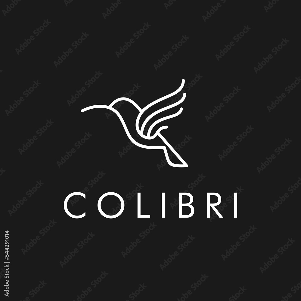 colibri bird logo. abstract hummingbird icon logo vector illustration ...