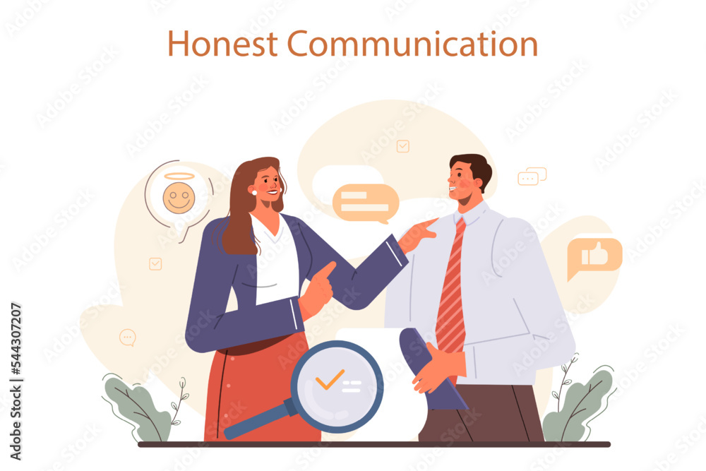 Soft skills concept. Business people or employee with honesty skill ...