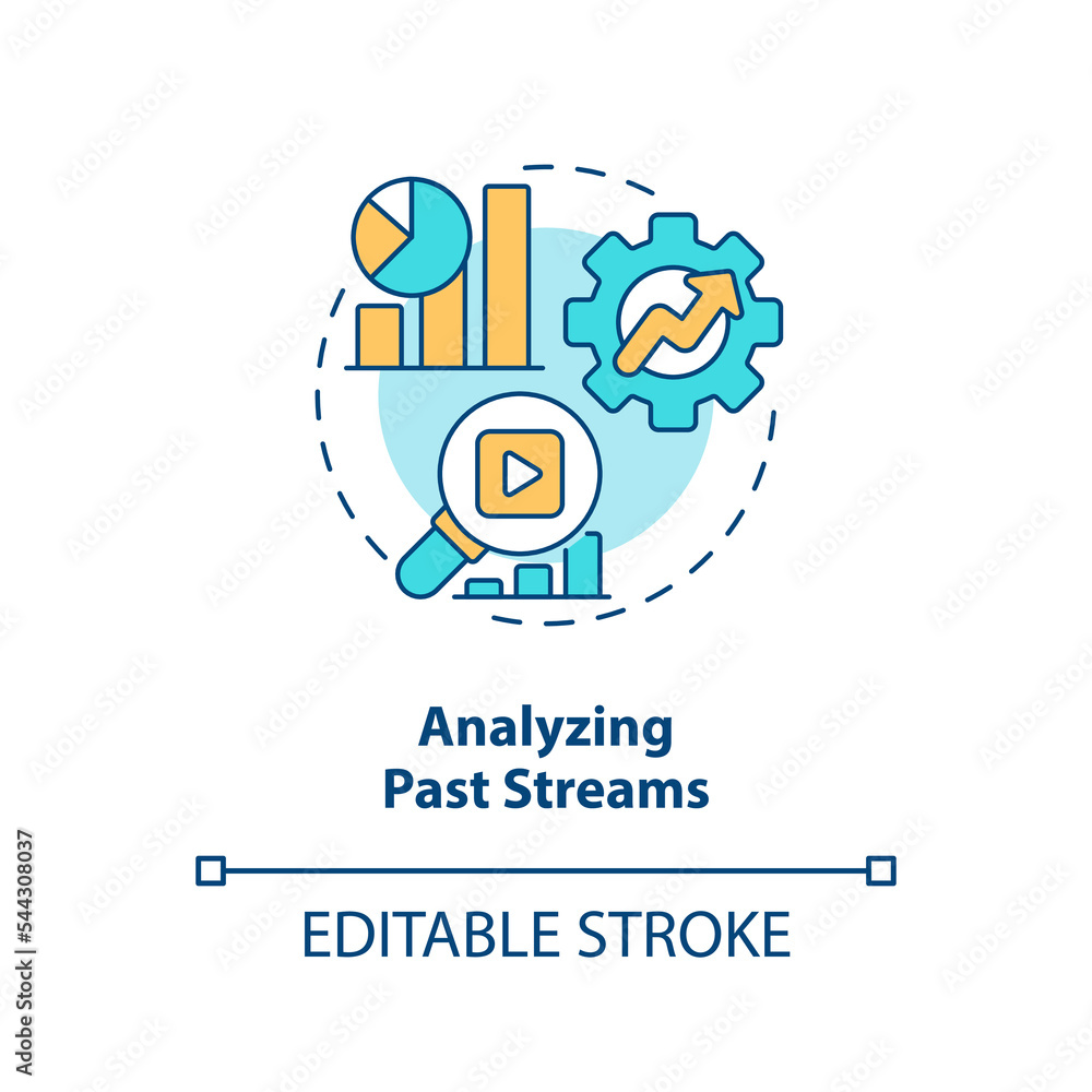 Analyzing past streams concept icon. Professional online streamer ...