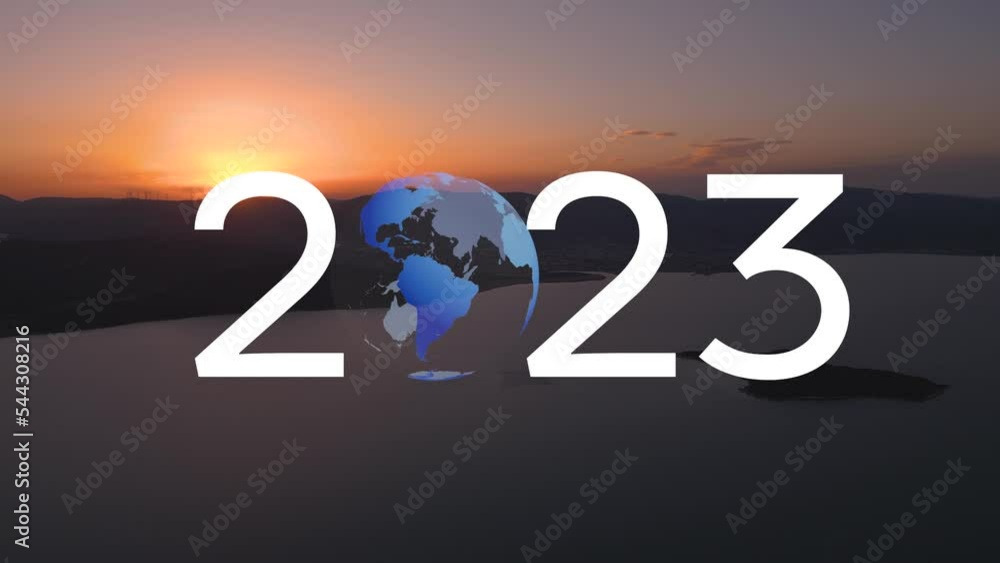 2023 New Year concept. Environmental technology concept. Sustainable ...