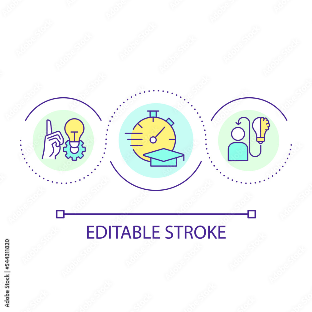 Learnability in UX loop concept icon. Familiarity in design. Onboarding ...
