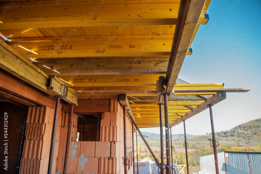 Formwork construction new house in progress at building site Stock ...