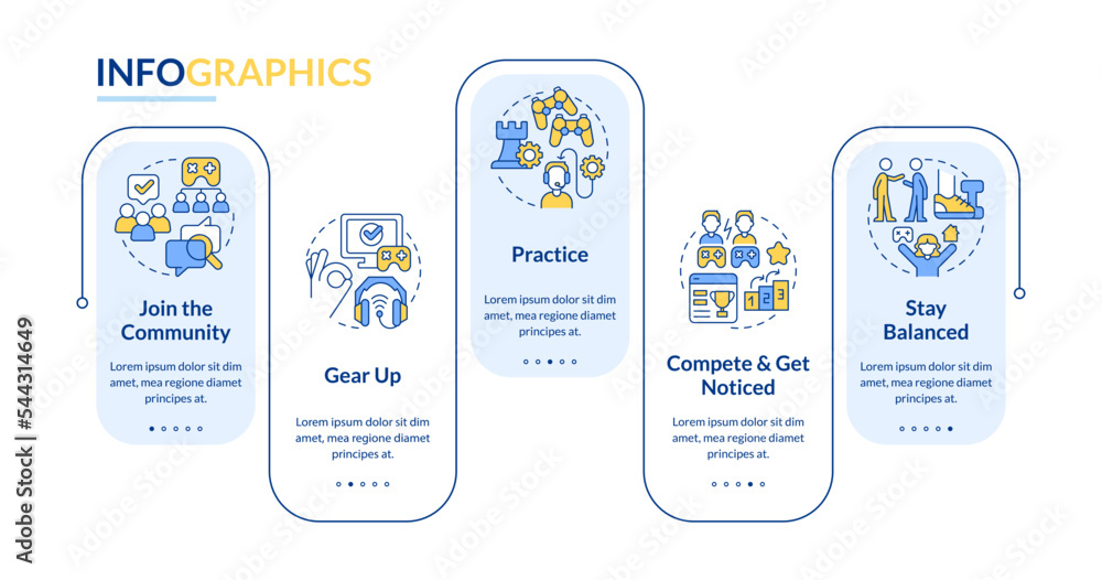 Gamer streamer tips for beginner rectangle infographic template. Data ...