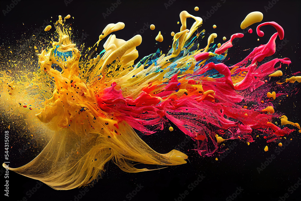 abstract colorful 3d paint splatter as wallpaper background Stock ...