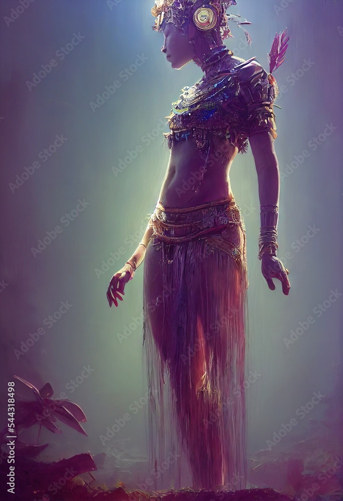 A fictional person, not based on a real person. Portrait of an Aztec ...