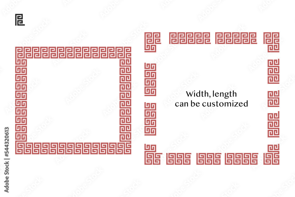 Greek frame border illustration vector patterns 3 ,eps file can edit ...