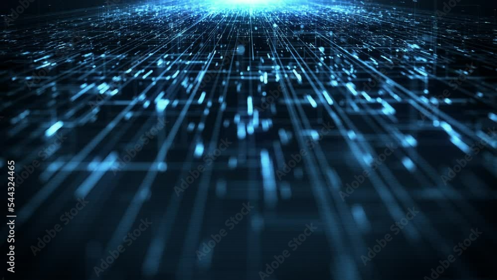 Hi-tech Space Scifi Network Landcape Background/ 4k animation of an ...