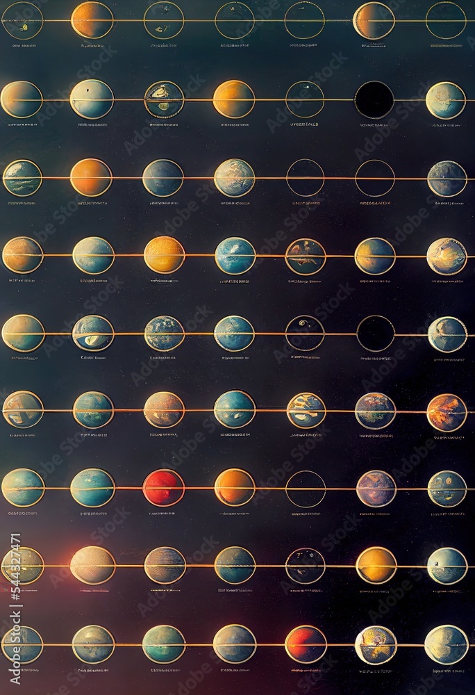 Infographic Map Poster of Extraterrestial Planets Exoplanets - Digital ...