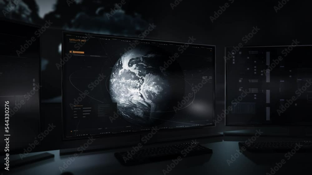 Futuristic technology is analyzing planet earth. Futuristic technology ...
