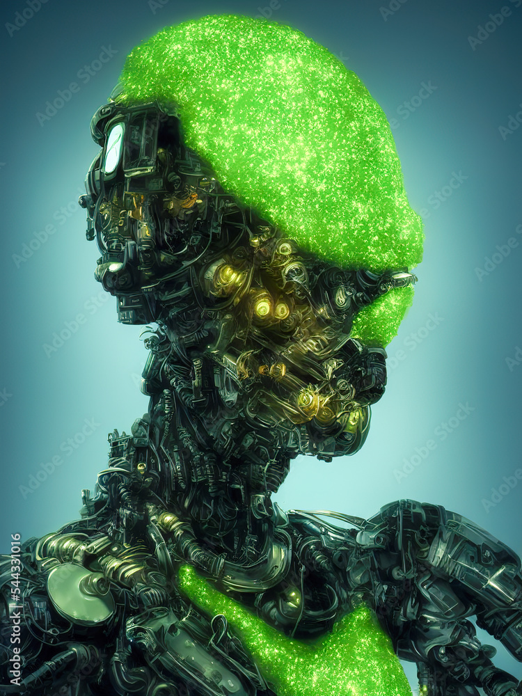 Biorobot.Robot from thousand mechanisms Stock Illustration | Adobe Stock