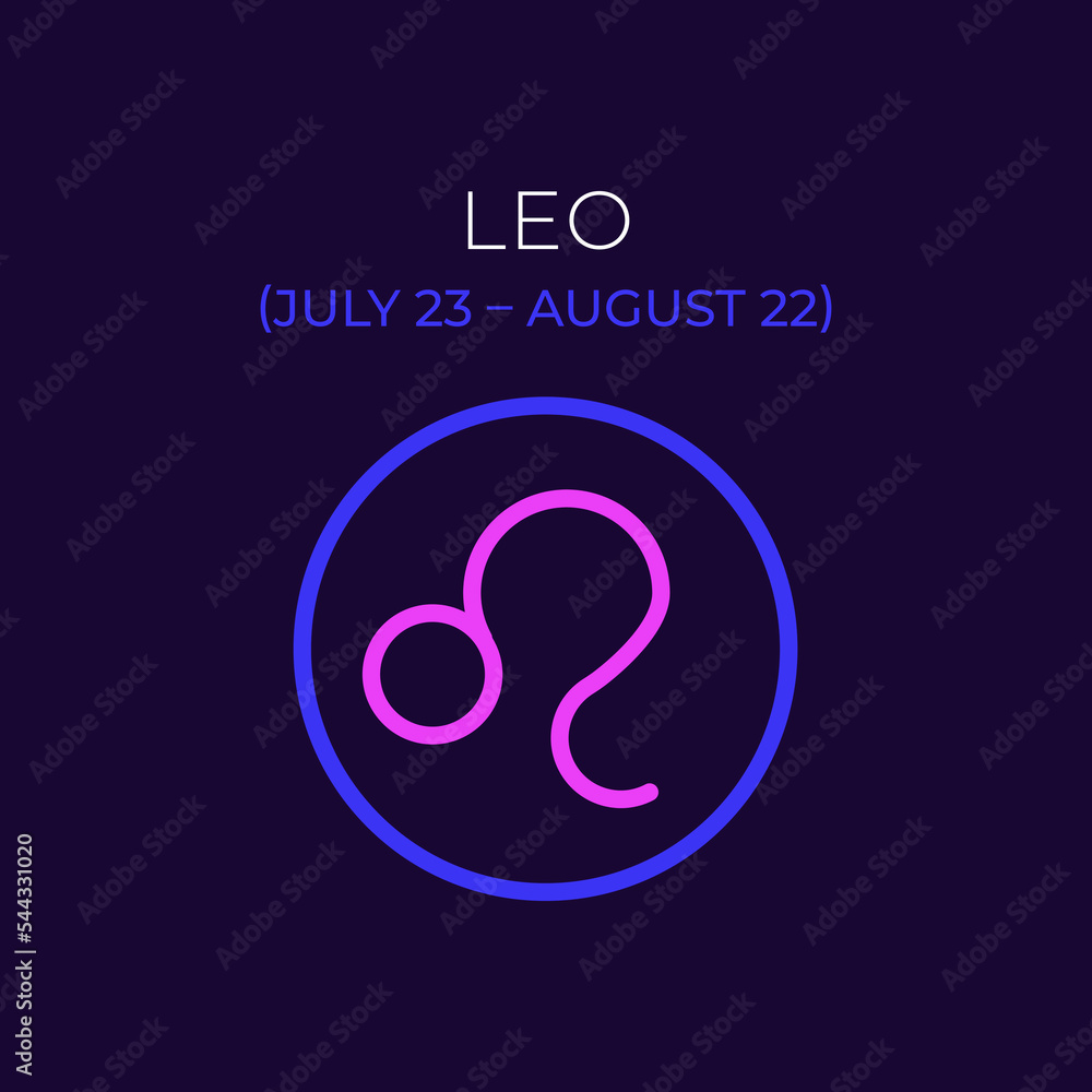 Leo zodiac sign, simple vector symbol Stock Vector | Adobe Stock