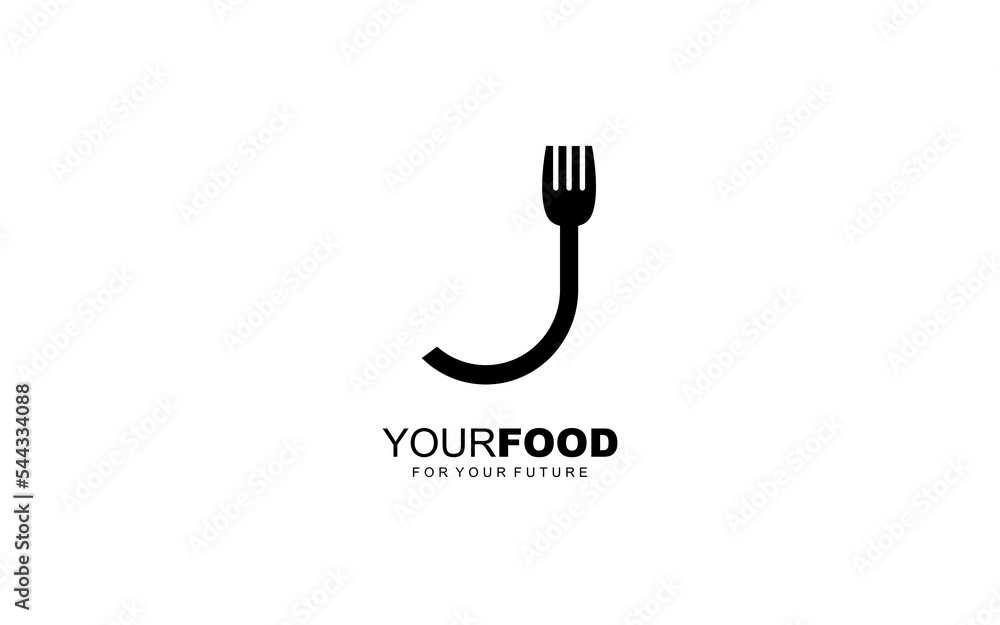 J logo cafe or restaurant for branding company. cooking template vector ...
