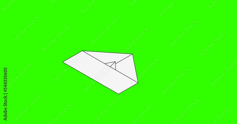 Origami paper plane in outline. Animation of the creation of a paper ...