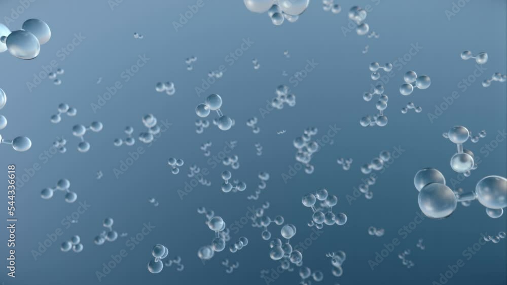 Rotating Water H2O molecule or atoms, Abstract structure for Science or ...