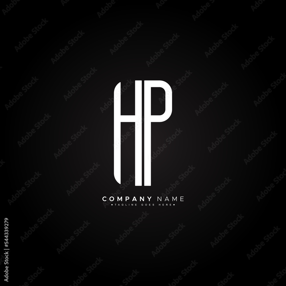 Abstract Letter HP Logo - Initial Monogram Template for Alphabet H and ...