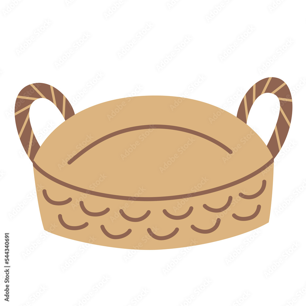 Basket tray icon, vector illustration of jute or rattan basket tray ...