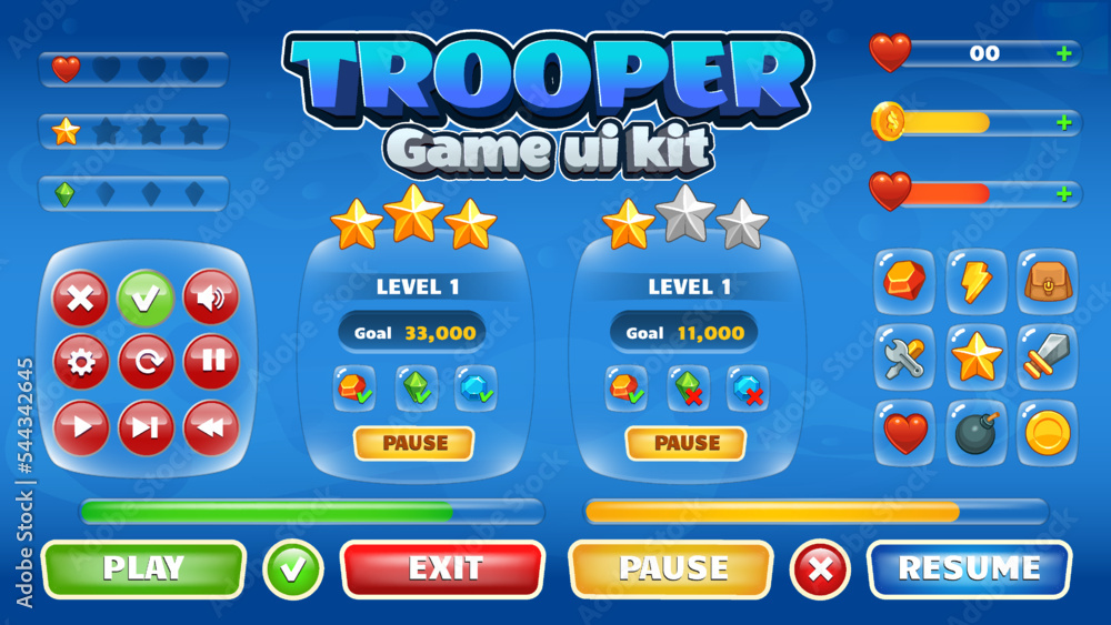 The Trooper UI interface kit for Mobile and Web fantasy theme games ...