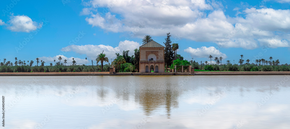 Panoramic view of the Menara Gardens which are located west of ...