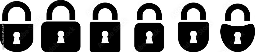 Locks icons set. Lock icons on transparent background. Lock and unlock ...