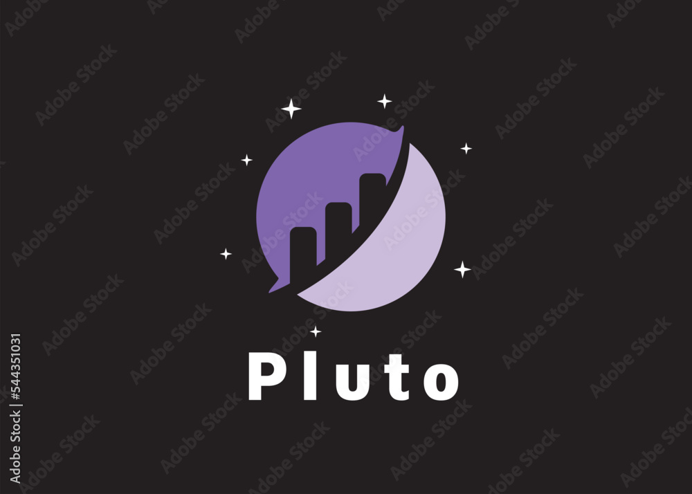 Pluto planet logo design Stock Vector | Adobe Stock