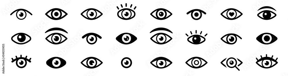 Eye icon set. Simple eye collection. Eyesight symbol. Eyesight ...