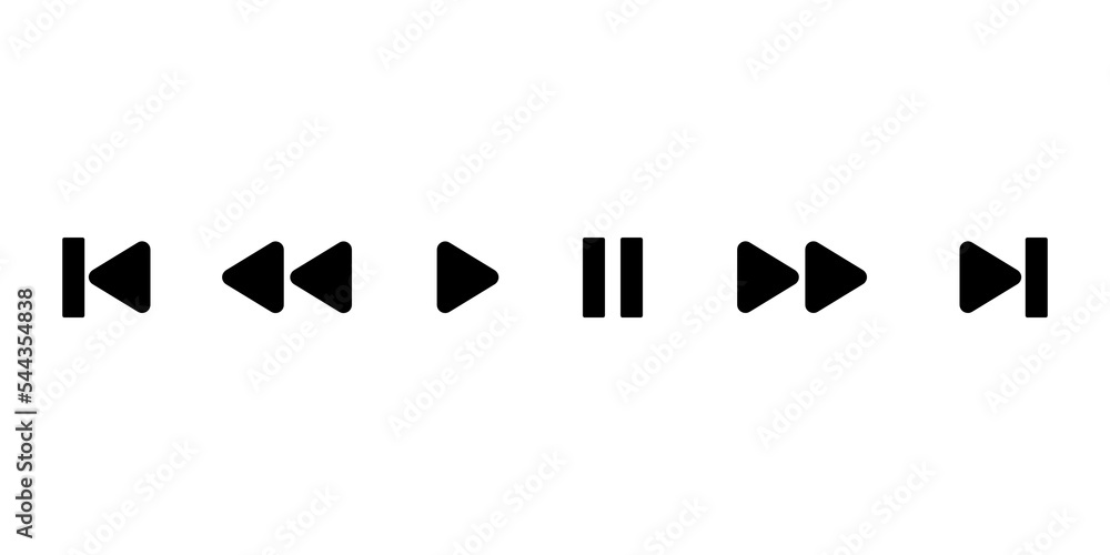 Set of multimedia icons PNG. Multimedia music and videos playing ...