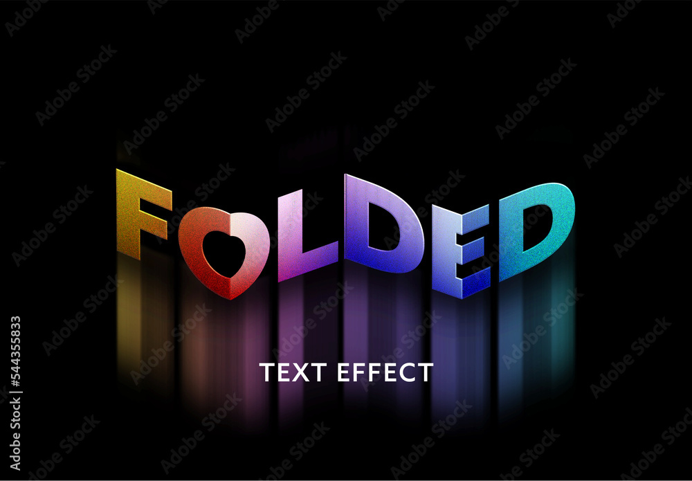Folded Text Effect Stock Template | Adobe Stock
