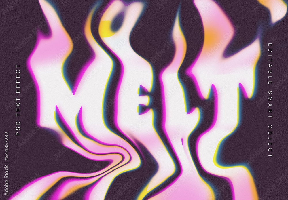 Colourful Melting Text Effect Mockup Stock Template | Adobe Stock