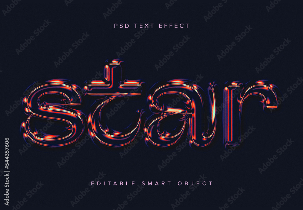 Holographic Text Effect Mockup Stock Template | Adobe Stock