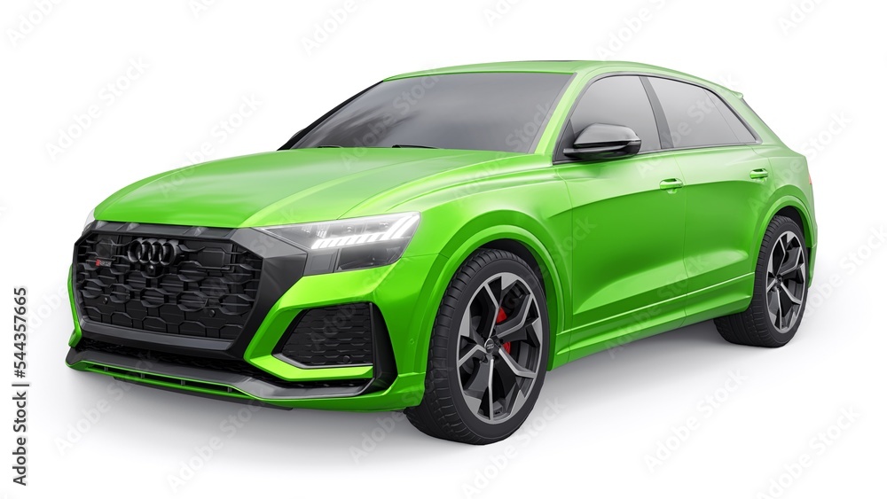 Berlin. Germany. November 08, 2022. Audi RSQ8 2022. Green sports SUV ...