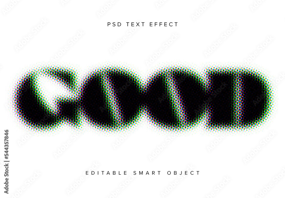 Glitch Halftone Text Effect Mockup Stock Template | Adobe Stock