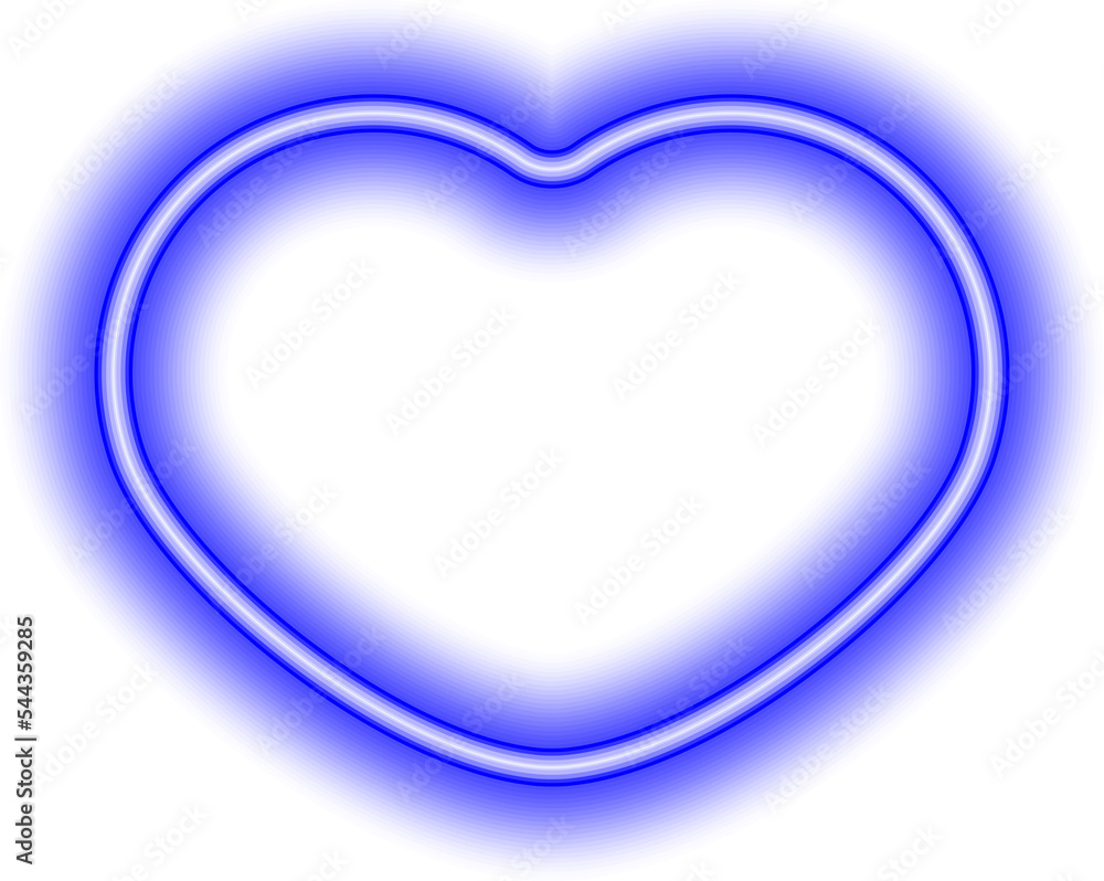 Blue neon heart. Geometric shapes in a neon design. Materials for signs ...